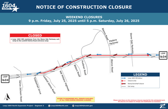 Loop 1604 North Expansion Project | Weekend Closures