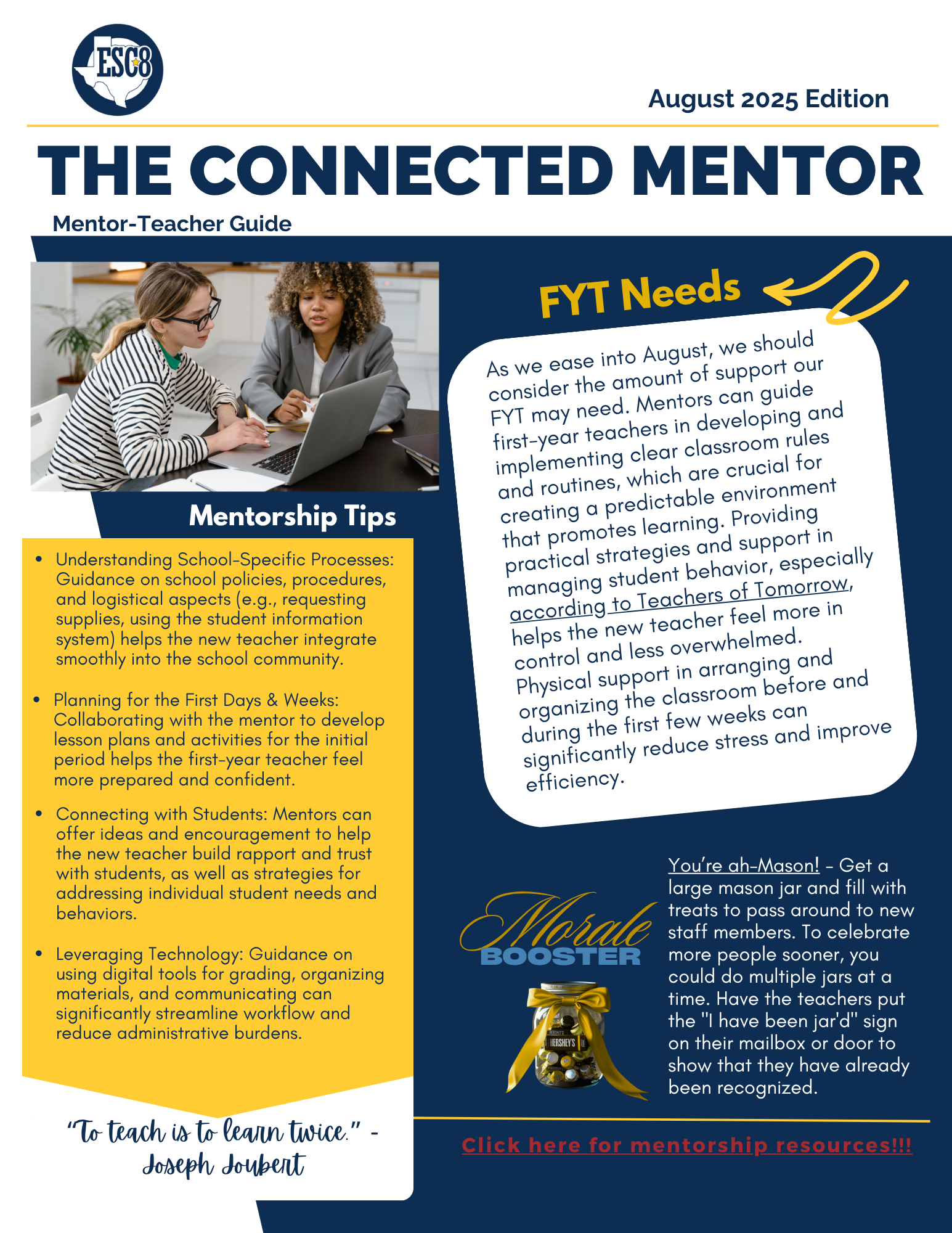 The Connected Mentor Newsletter: Mentor Teacher Guide