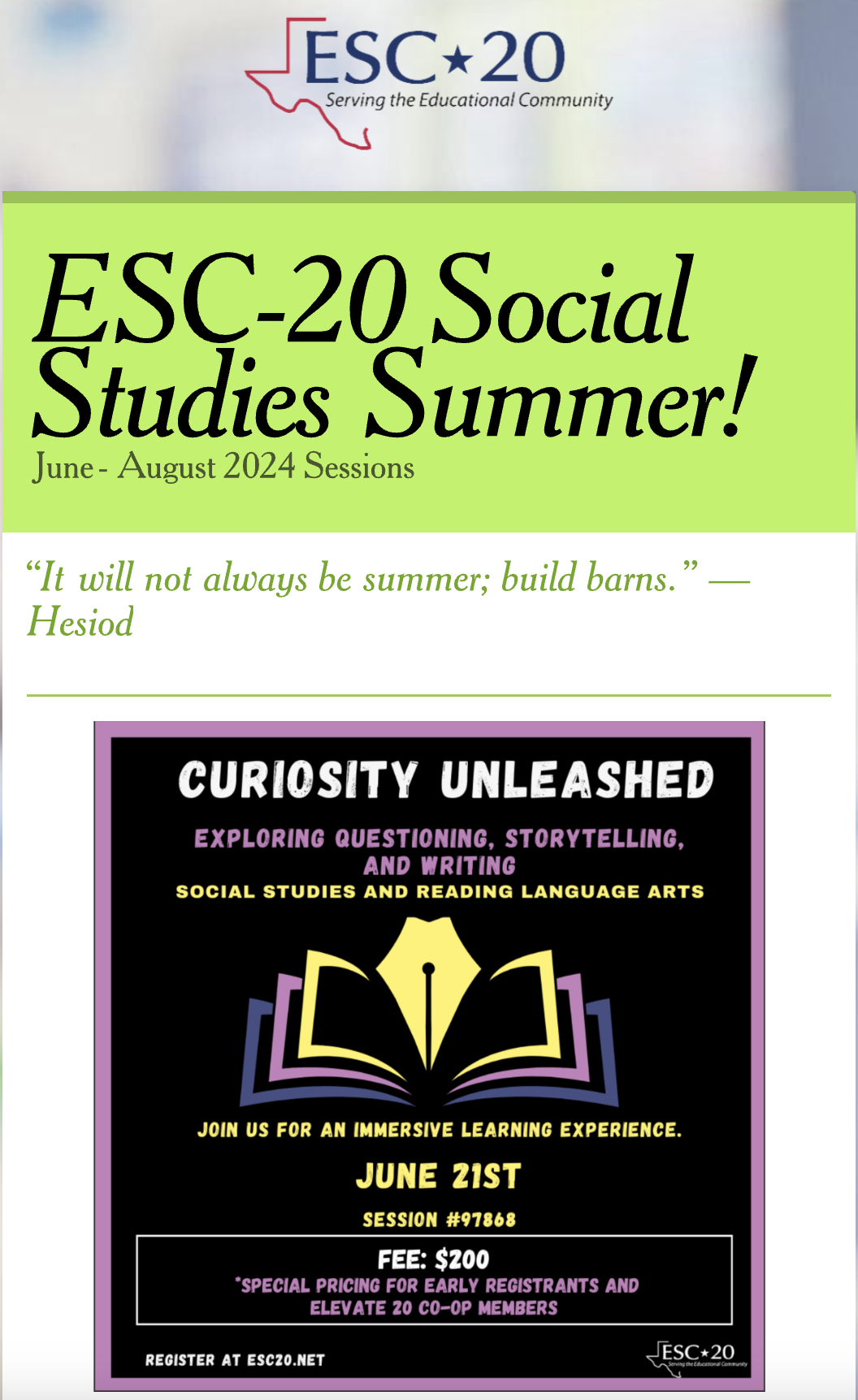 Social Studies Summer PD
