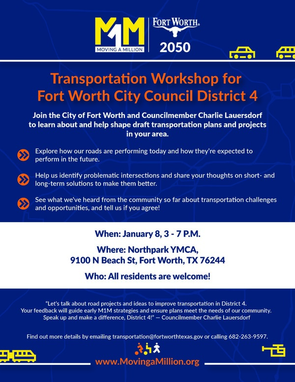 Transportation Workshop for Fort Worth City Council District 4
