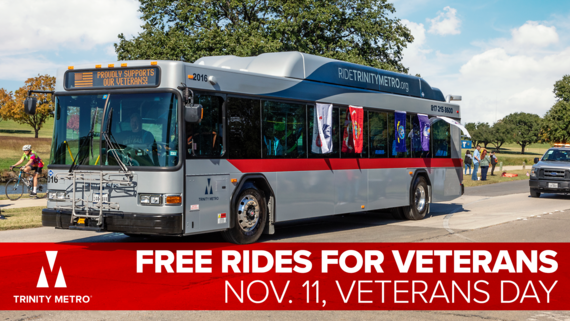 FREE RIDES FOR VETERANS ON FRIDAY, NOV. 11