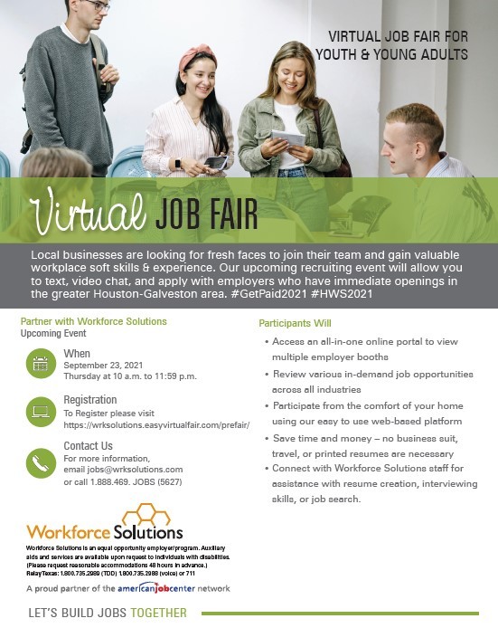 Friendly Reminder: Virtual Job Fair 12.9.2021 from 9:00 a.m. to 11:59 p.m.