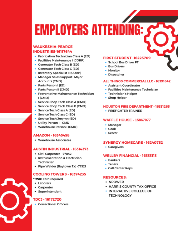 SECOND CHANCE EMPLOYMENT FAIR - CLEAR LAKE