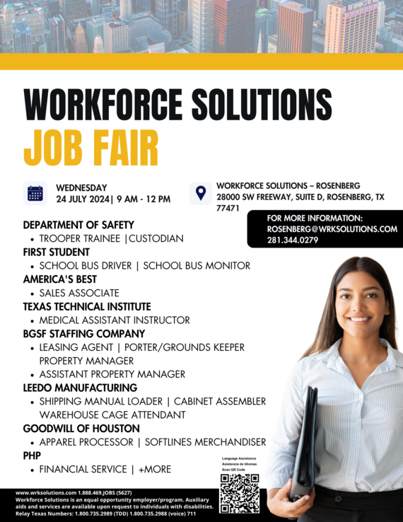 WORKFORCE SOLUTIONS – ROSENBERG JOB FAIR