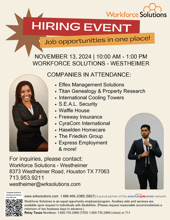 WESTHEIMER HIRING EVENT