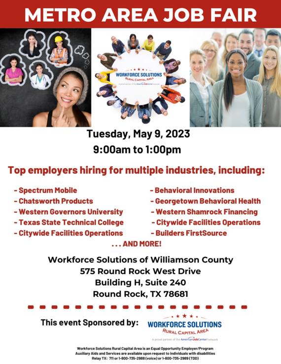 Hiring Event Tuesday: Metro Area Job Fair in Round Rock