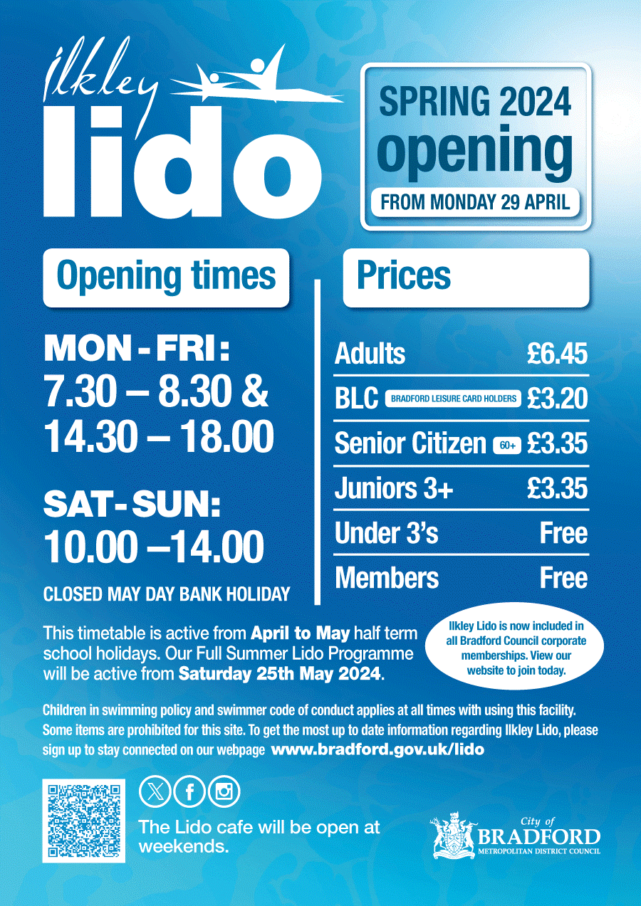 Ilkley Pool and Lido - Information for this weekend