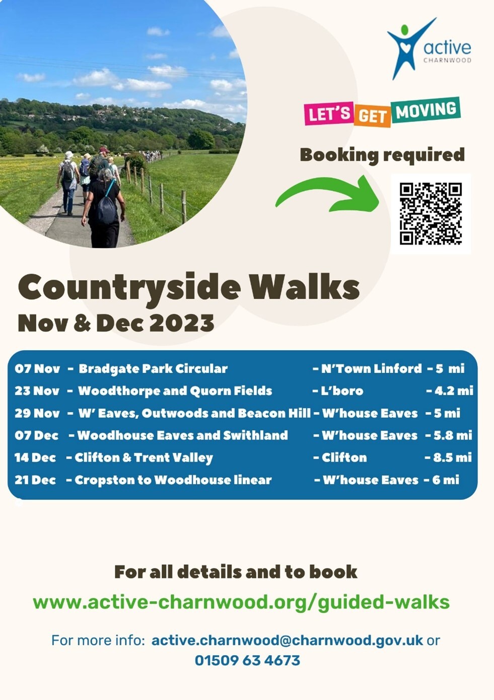 Explore the borough on foot with Active Charnwood’s countryside walks