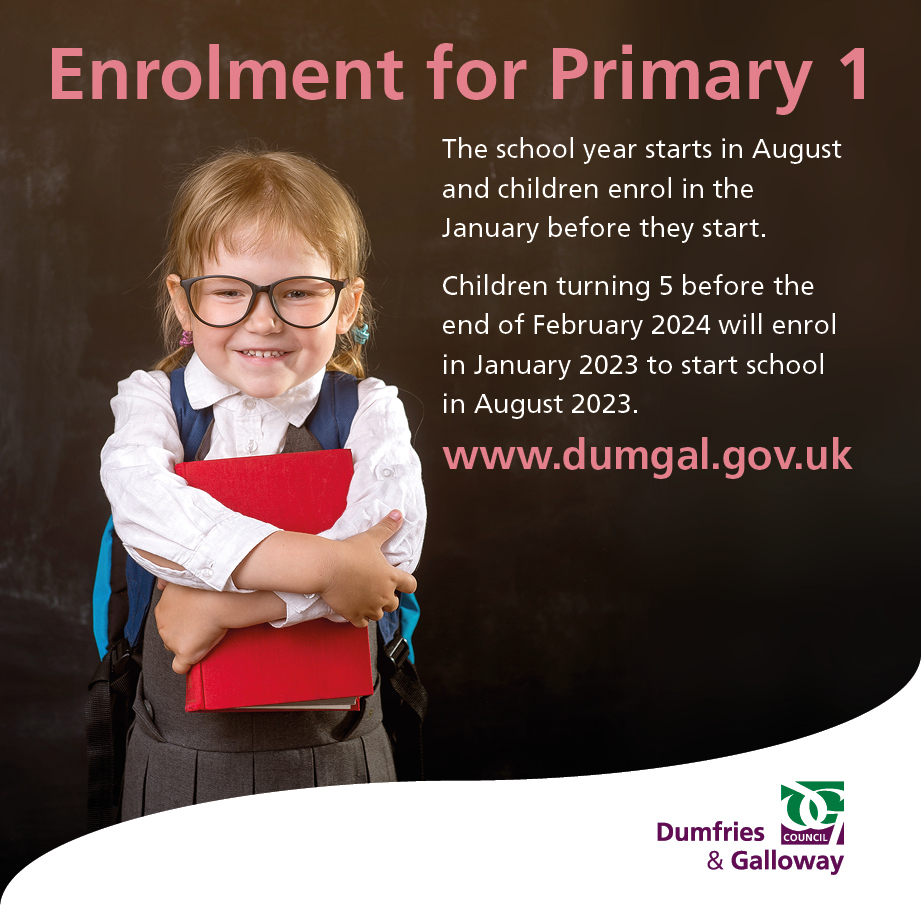 Primary 1 Enrolment - due now for children starting school in August 2023