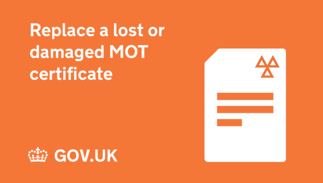 Motorists can now replace a lost, stolen or damaged MOT certificate ...