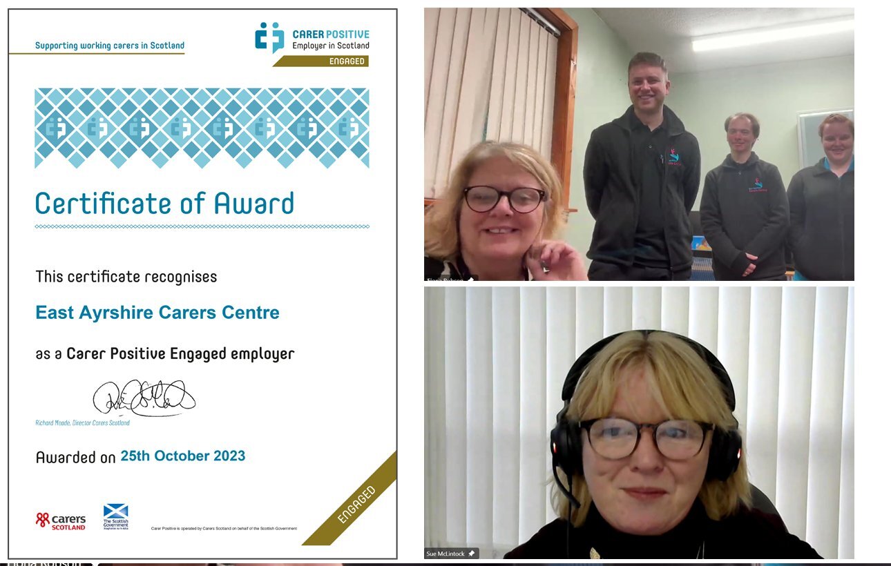 East Ayrshire Carers Centre recognised as a ‘Carer Positive’ employer