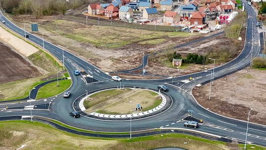 Bartlow Road roundabout construction complete