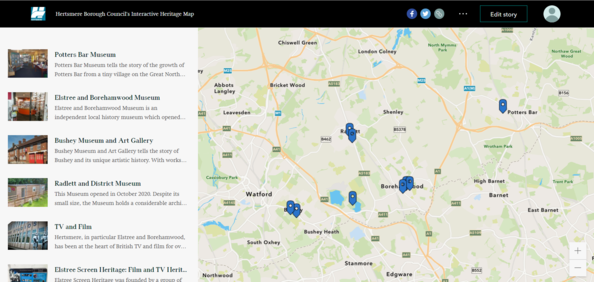 Hertsmere's heritage map