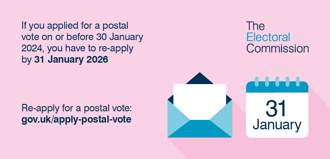 Your Postal Vote Expires Soon – Reapply by 31 January 2026