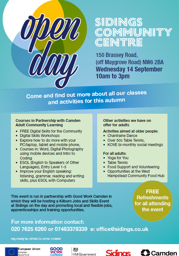 Sidings Community Centre Open Day!