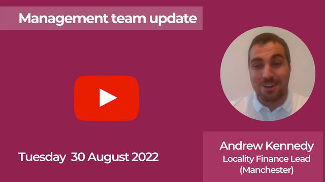 Manchester Staff Update - Tuesday 30 August 2022