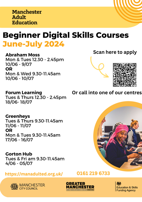 Free Beginner Digital Skills Courses from Manchester Adult Education