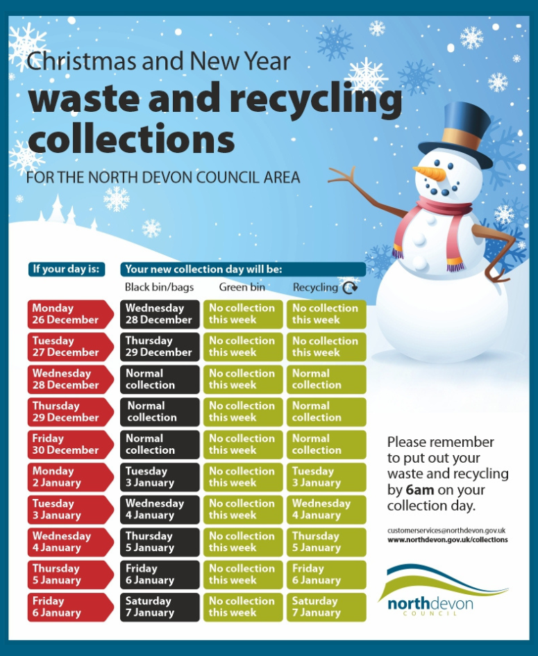 Changes to Christmas bin collections