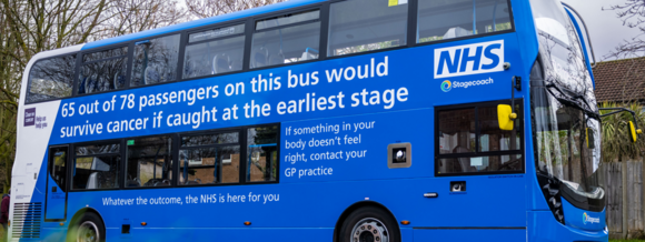 NHS 'Bus-ting Cancer' bus visits Portsmouth today | New logo reflects ...
