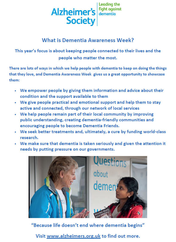 Health and Wellbeing Dementia Week Newsflash