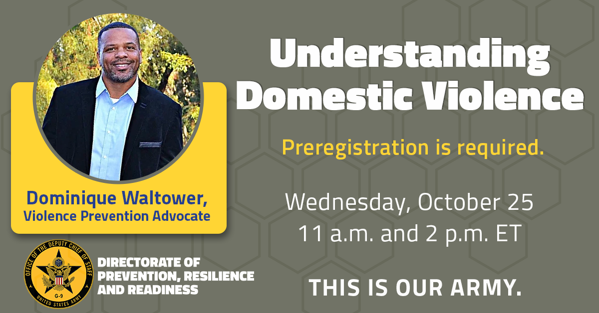 Please Join Us on October 25 for the DPRR Outreach Webinar “Understanding Domestic Violence”