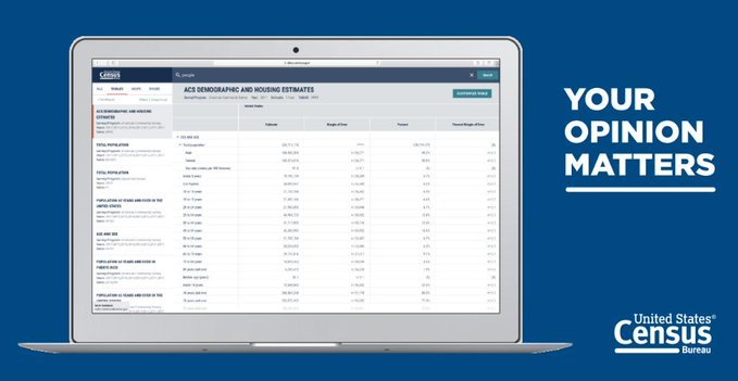 We Need Your Feedback of data.census.gov