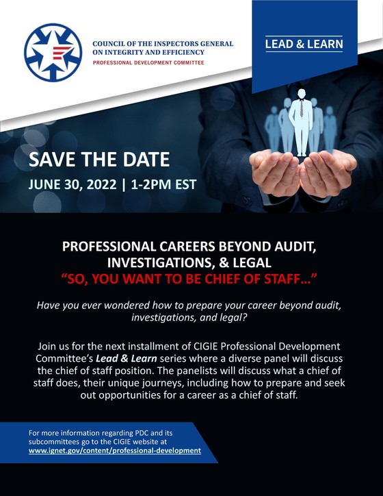 Save the Date! Professional Careers Beyond Audit, Investigations, & Legal