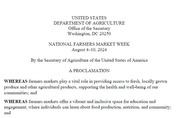 NATIONAL FARMERS MARKET WEEK August 4–10, 2024
