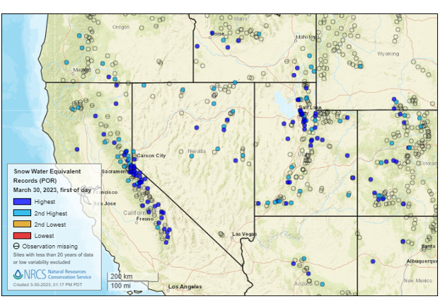 Snowpack Hits Record Highs in the Southwestern U.S.