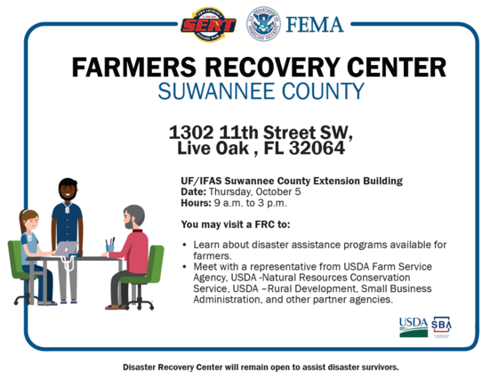 USDA Partnering with FEMA to Open Farmers Recovery Center in Suwannee ...