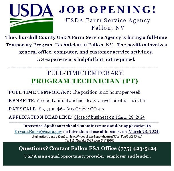 Fallon USDA Service Center Updates