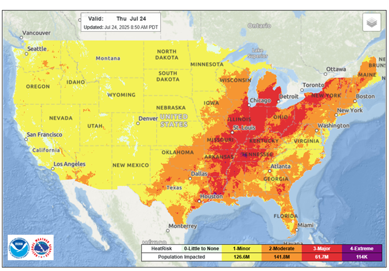 Heat Dome Swelters Millions Across Eastern Half of the U.S.