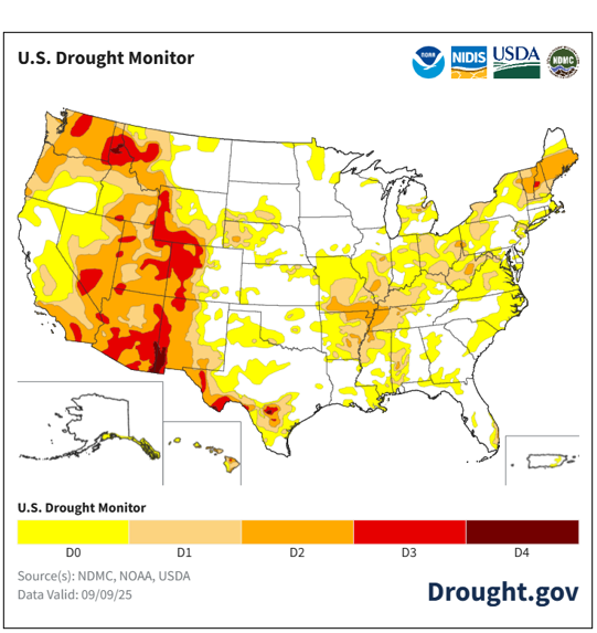 Drought Monitor Records a Third of the U.S. in a Drought Status