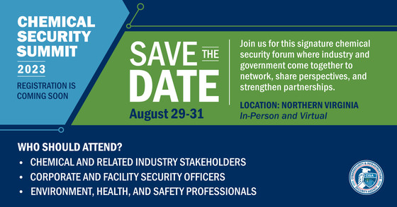 Save-the-Date for the 2023 Chemical Security Summit