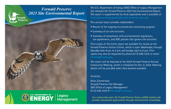 Fernald Preserve 2023 Site Environmental Report