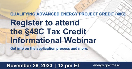 Registration Now Open: Join Us for the 48C Tax Credit Information ...
