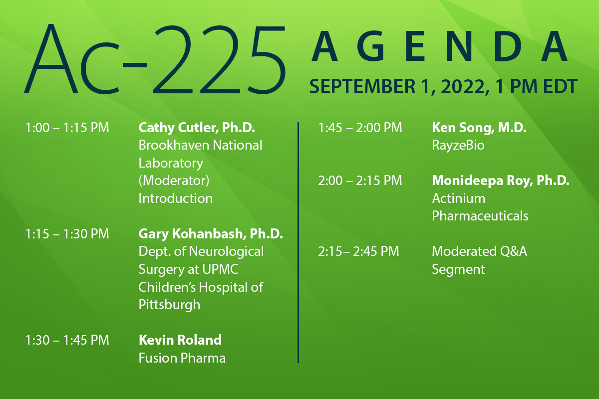 Actinium-225 User Group Meeting: Last chance to register!