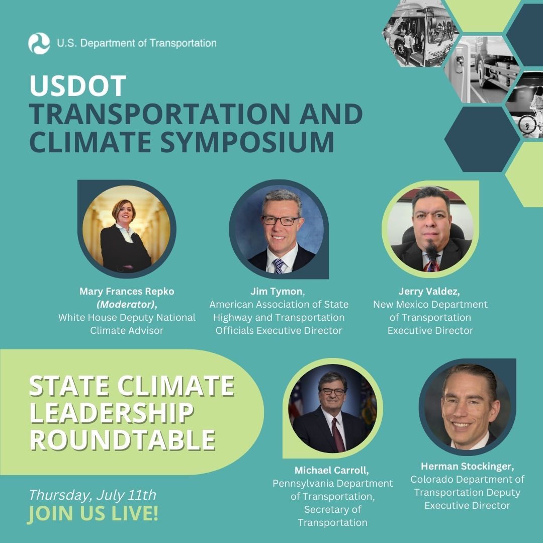 Today at 3 PM ET: Join Day 1 of the US DOT Transportation and Climate ...