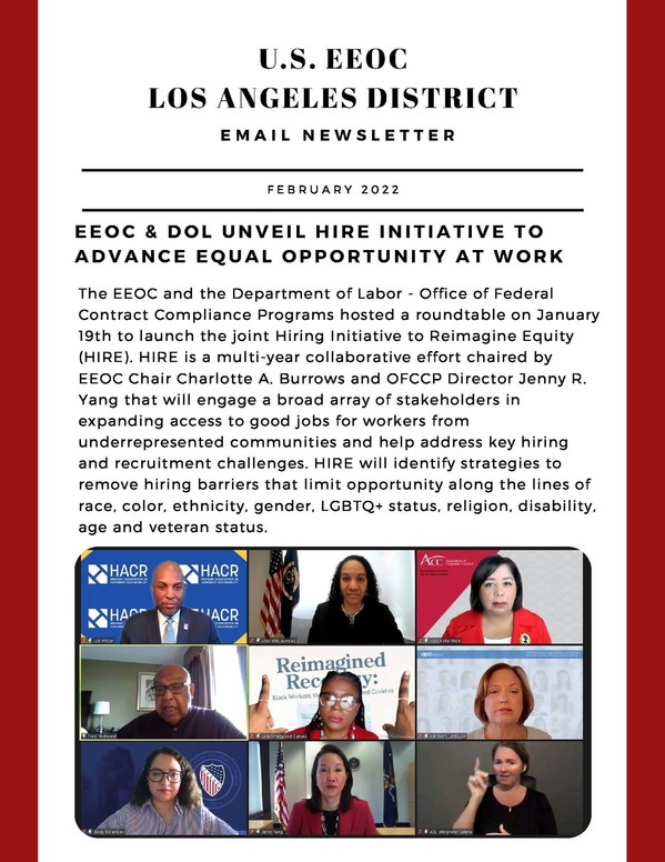 EEOC's Los Angeles District's February Newsletter