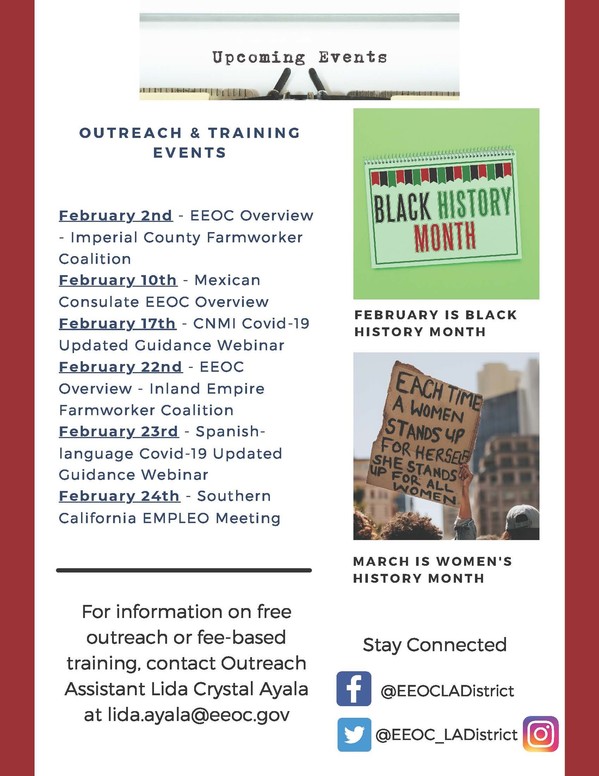 EEOC's Los Angeles District's February Newsletter