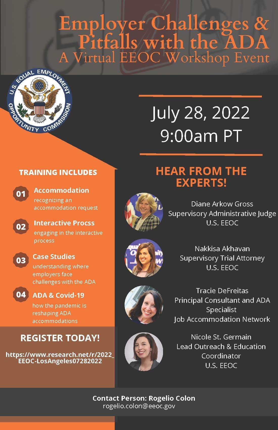 Employer Challenges & Pitfalls with the ADA @ 9:00 a.m. PT