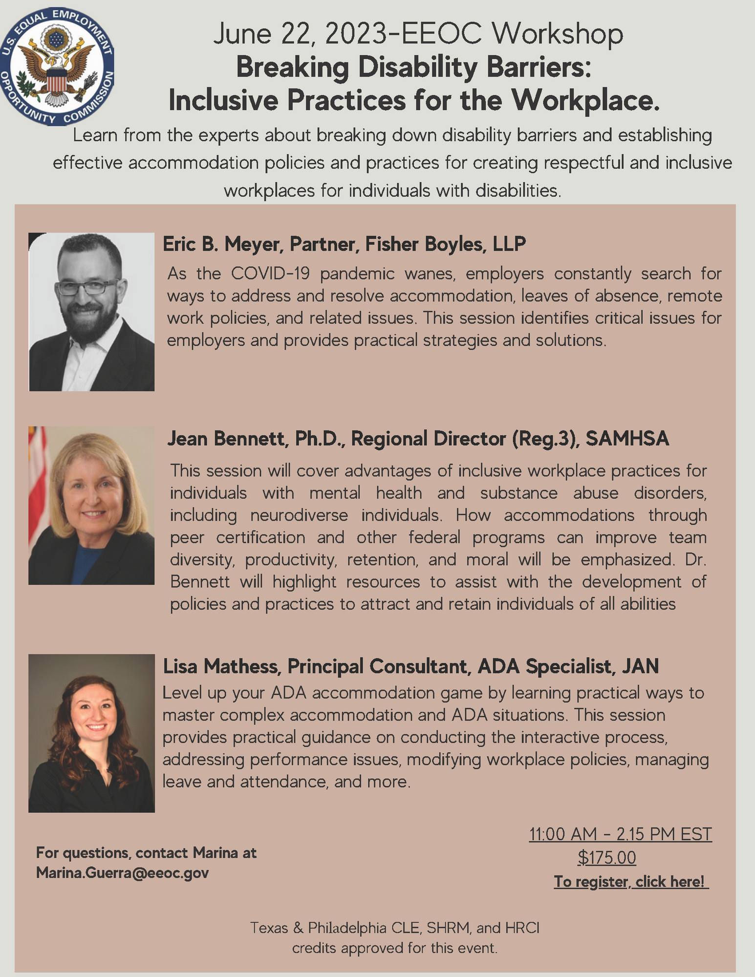 Join EEOC for a Disability Focused Workshop!