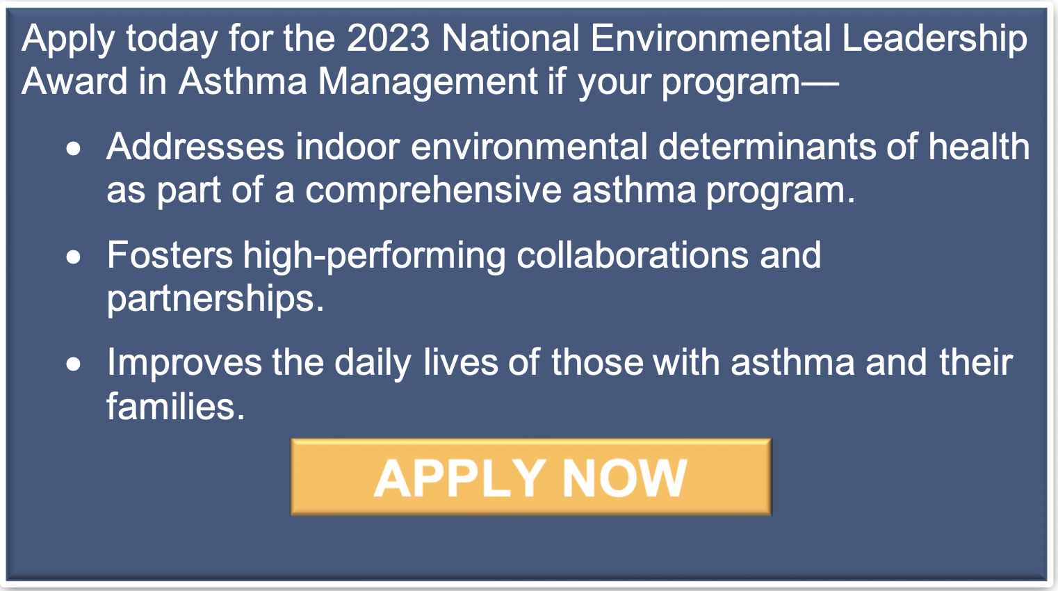 Deadline Extended to February 12 to Apply for EPA’s Asthma Award!