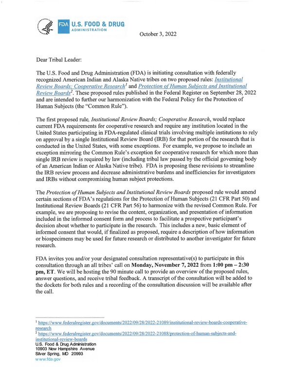 FDA Intergovernmental Affairs Update: Institutional Review Boards ...