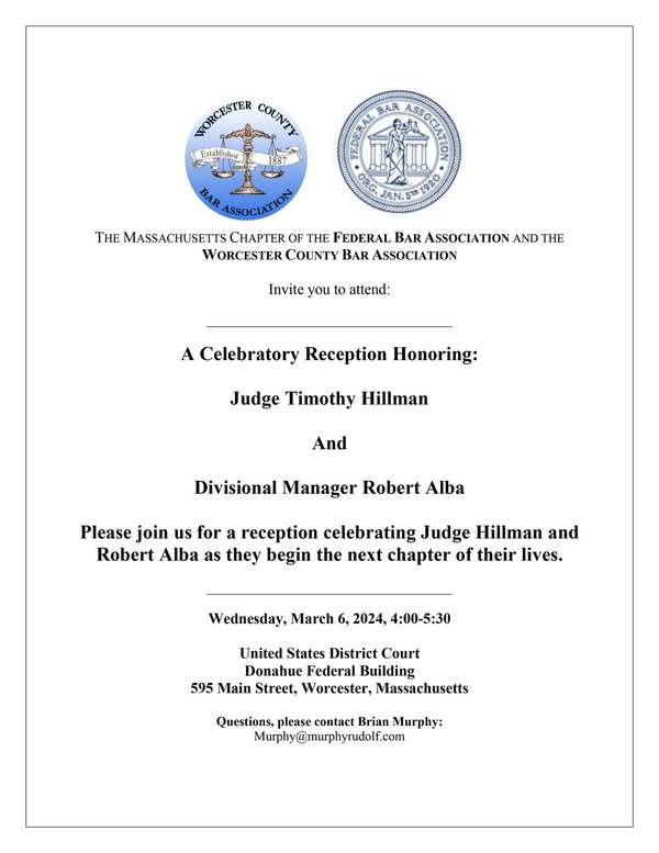 REMINDER: March 6, 2024 - A Celebratory Reception Honoring: Judge ...