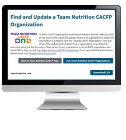 New Team Nutrition Training Tools and Resources for Child and Adult Care