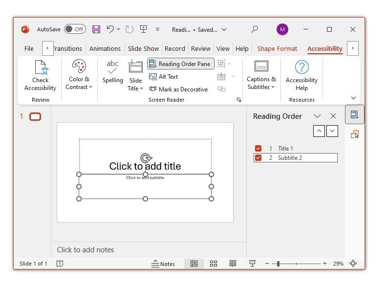 Accessibility Bytes No. 13: Presentation Reading Order