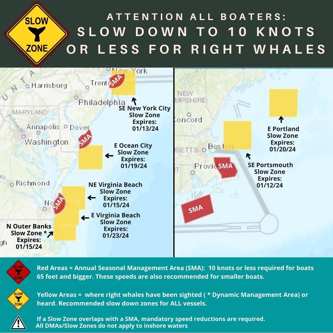 New Right Whale Slow Zone and Extension: East of Portland, ME and East ...