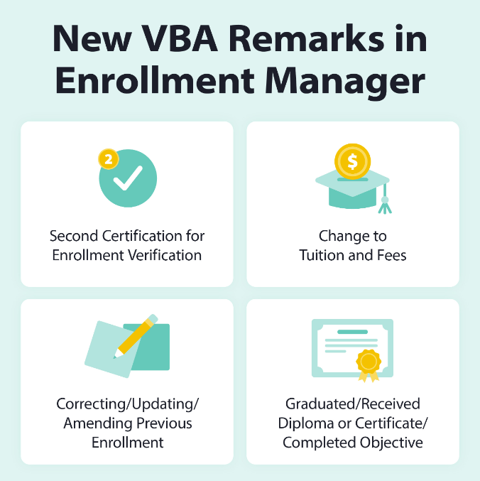 New VBA remarks in Enrollment Manager