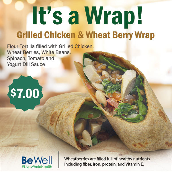NEW! Grilled Chicken & Wheat Berry Wrap
